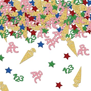 Amazon.com: Back to School Party Confetti/Alphabet Birthday Decorations ...
