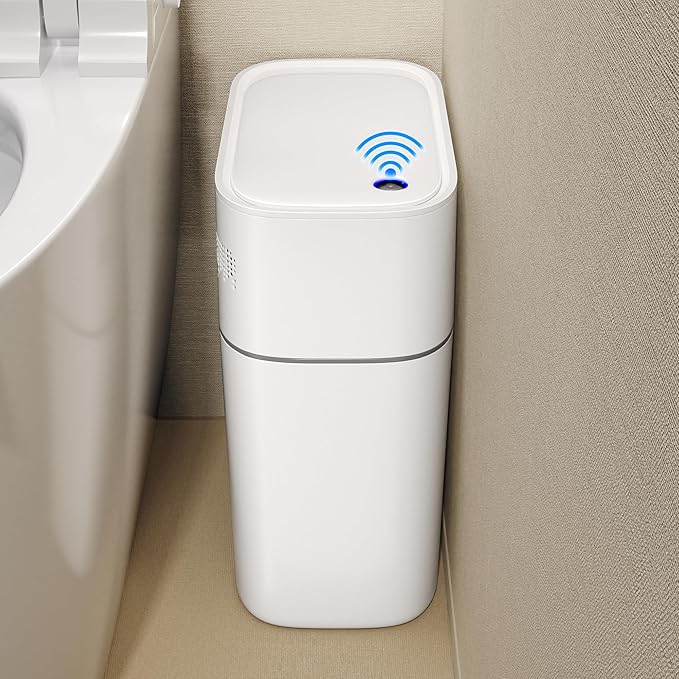Amazon｜CTIME 自動ゴミ箱 9L 蓋付き センサー式 ゴミ袋自動フィット 防臭 静音 スリム設計 ダストボックス 家庭用 キッチン 寝室 洗面所 トイレ対応｜フタ付きゴミ箱 オンライン通販