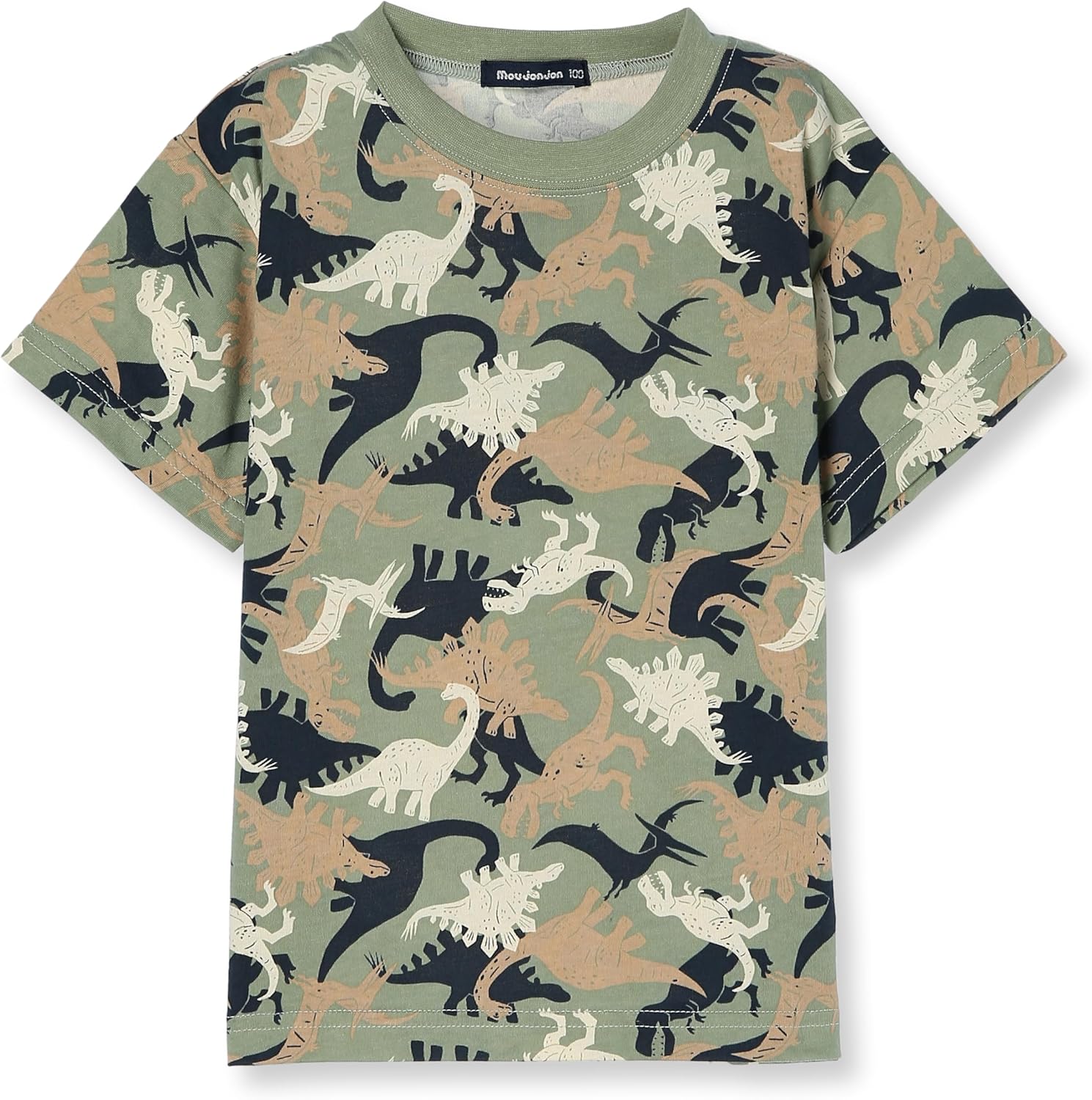 Amazon | [ムージョンジョン] Tシャツ ｴﾆｼｷｮｳﾘｭｳﾌﾟﾘﾝﾄTｼｬﾂ KGR 100 ボーイズ カーキグリーン | Tシャツ ...