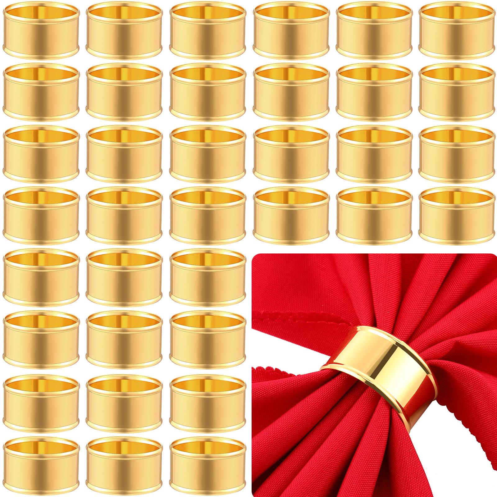 Amazon.com: Zhehao 50 Pcs Gold Napkin Rings Metal Napkin Holder Rings ...