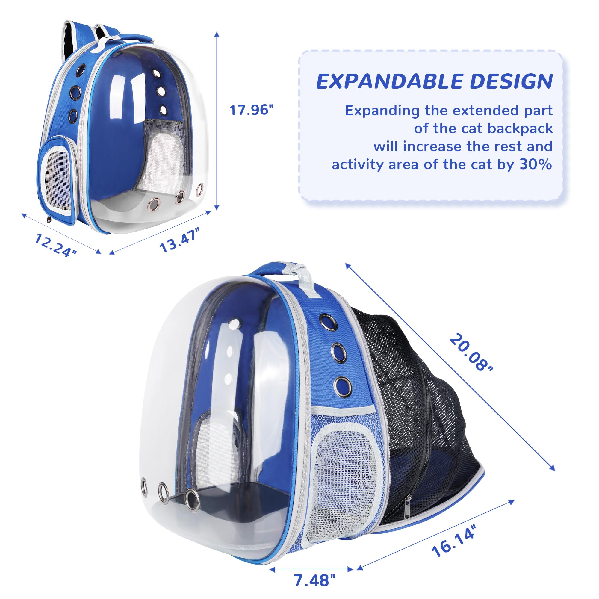 Snapklik.com : ELEVON Expandable Cat Backpack Bubble Carrier, Fit Up To ...