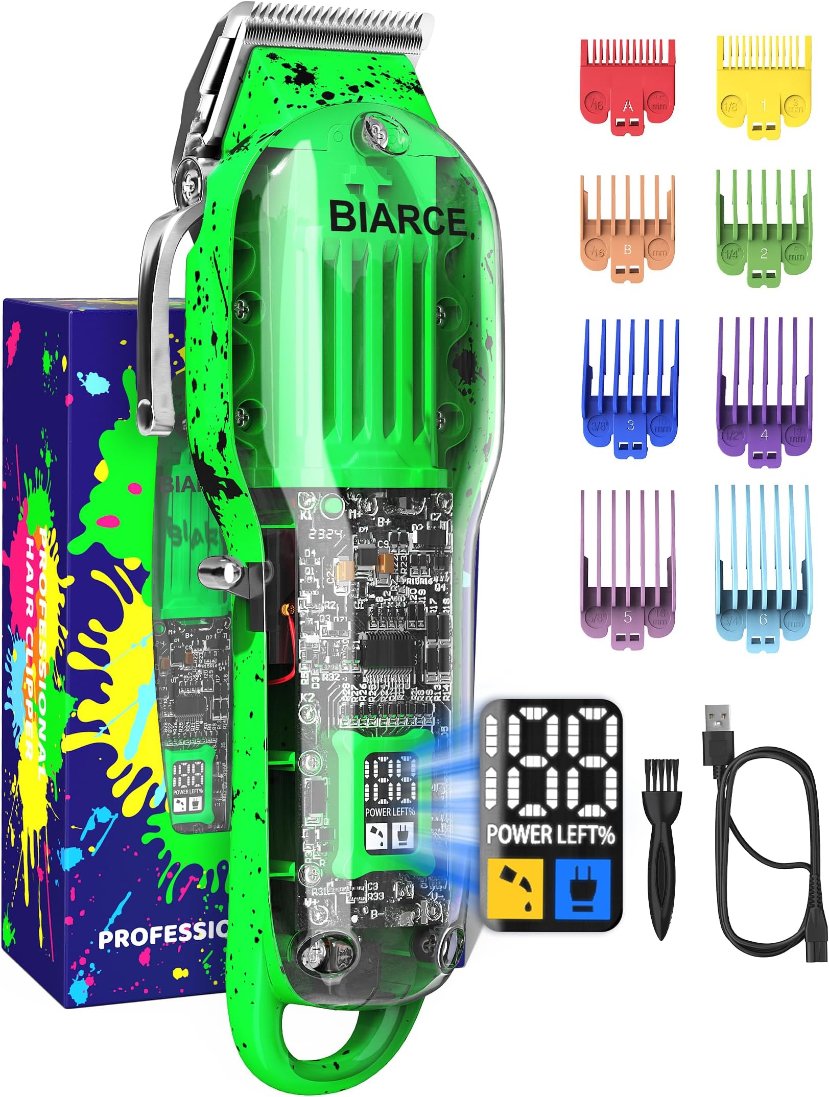 Amazon.com: BIARCE Cordless Hair Clippers for Men Professional Barber ...