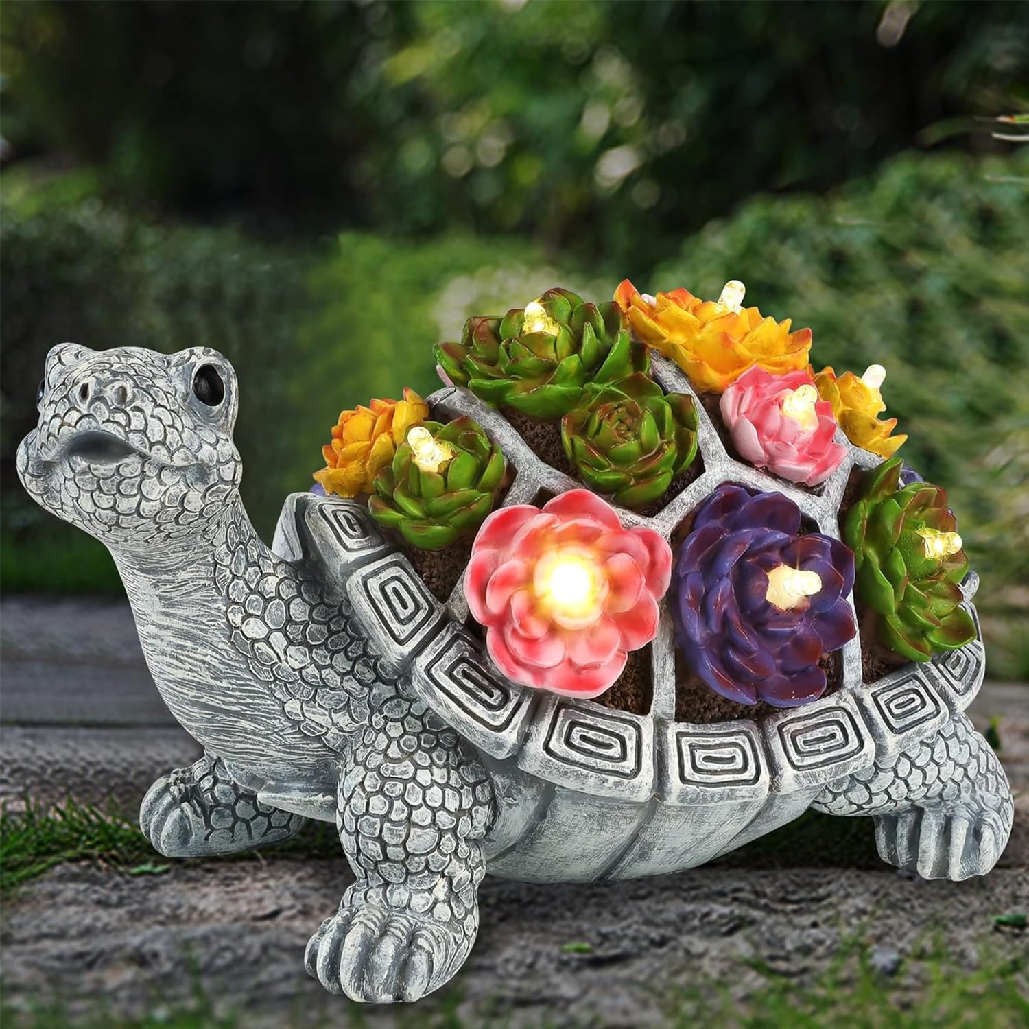 Amazon.com: FORUP Turtle Garden Statue, Resin Turtle Figurine Garden ...