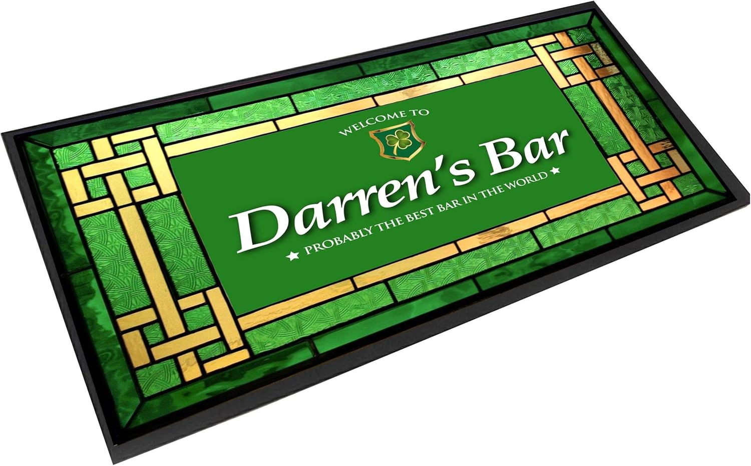 Personalised Bar Runner Beer mat, Stained Glass, Irish Pub bar mat ...