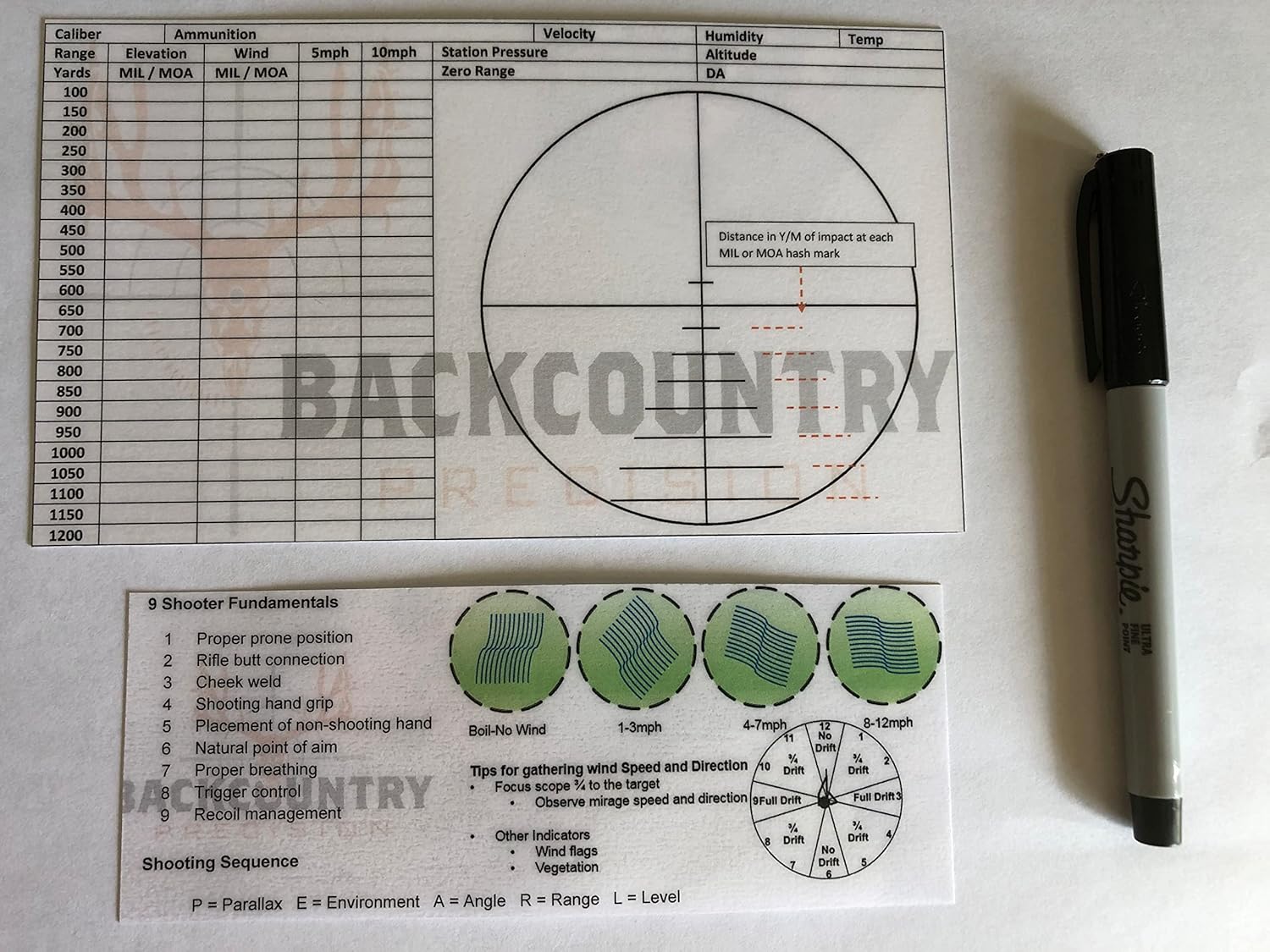 Amazon.com : Combo Pack – Ballistic D.O.P.E. Card + Field Card : Sports ...