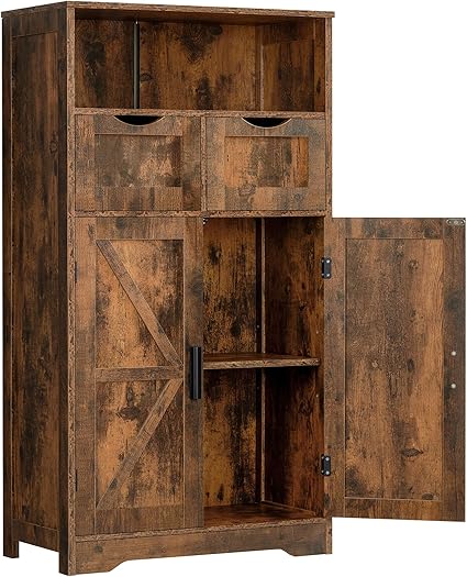 Amazon.com: FIONESO Storage Cabinet with Adjustable Shelf & 2 ...