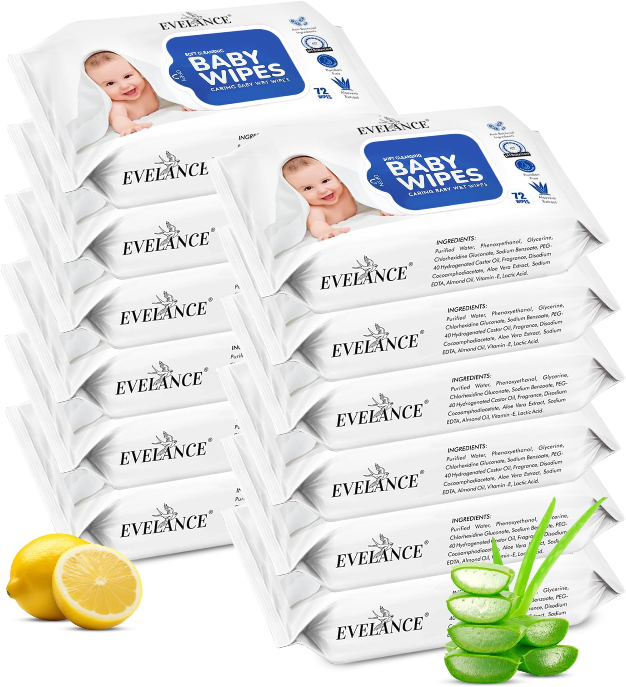 BeyBee Hypoallergenic Baby Water Wipes for New Born Babies Sensitive ...