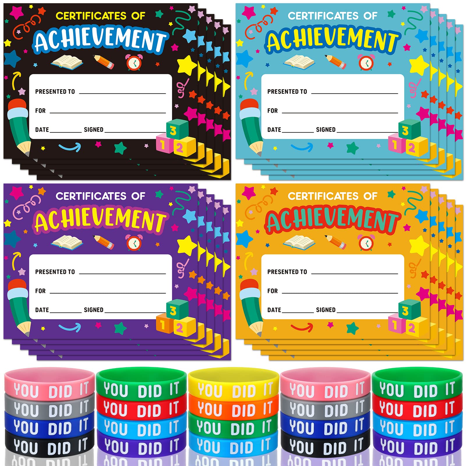 End Of Year Certificates For Students Colorful Achievement Certificates ...