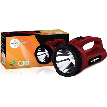 Buy wipro Emerald Plus Rechargeable Emergency Light (Pack of 1, Red ...