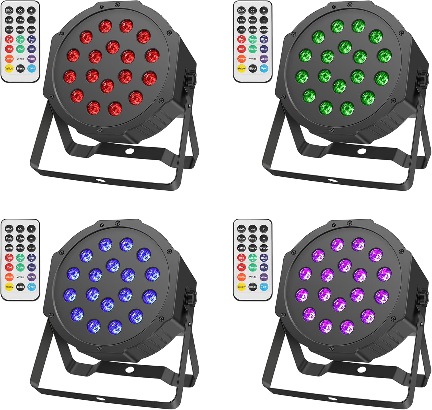 BETOPPER 18 LED Stage Light RGB DJ Par Can Party Lights with Remote ...