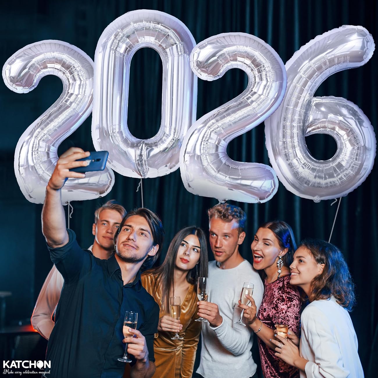 Snapklik.com : Silver 2026 Balloons 42 Inch, Giant - Silver Graduation ...