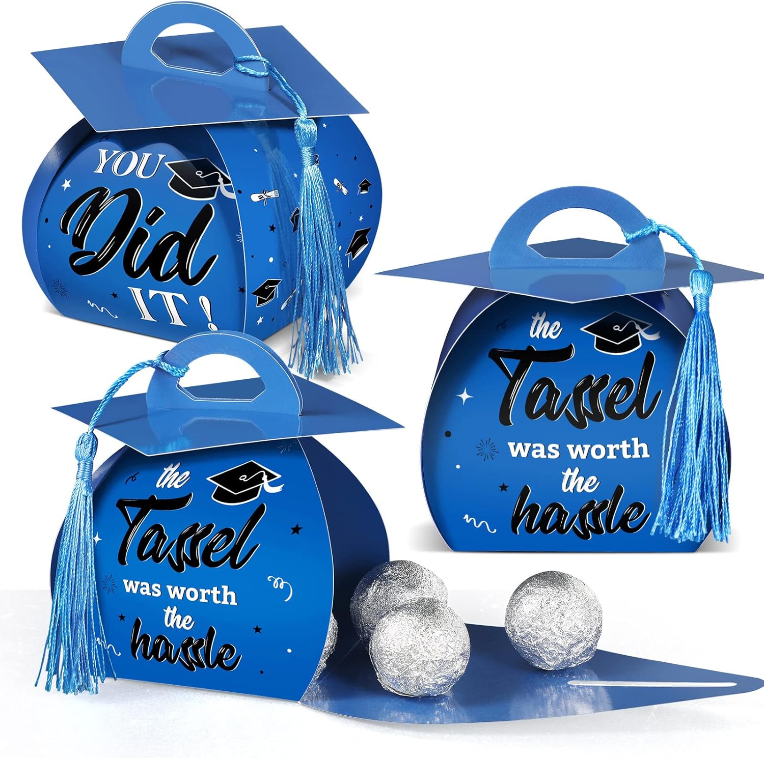 Amazon.com: Funrous 60 Pcs Graduation Cap Candy Box Graduation Cap Gift ...