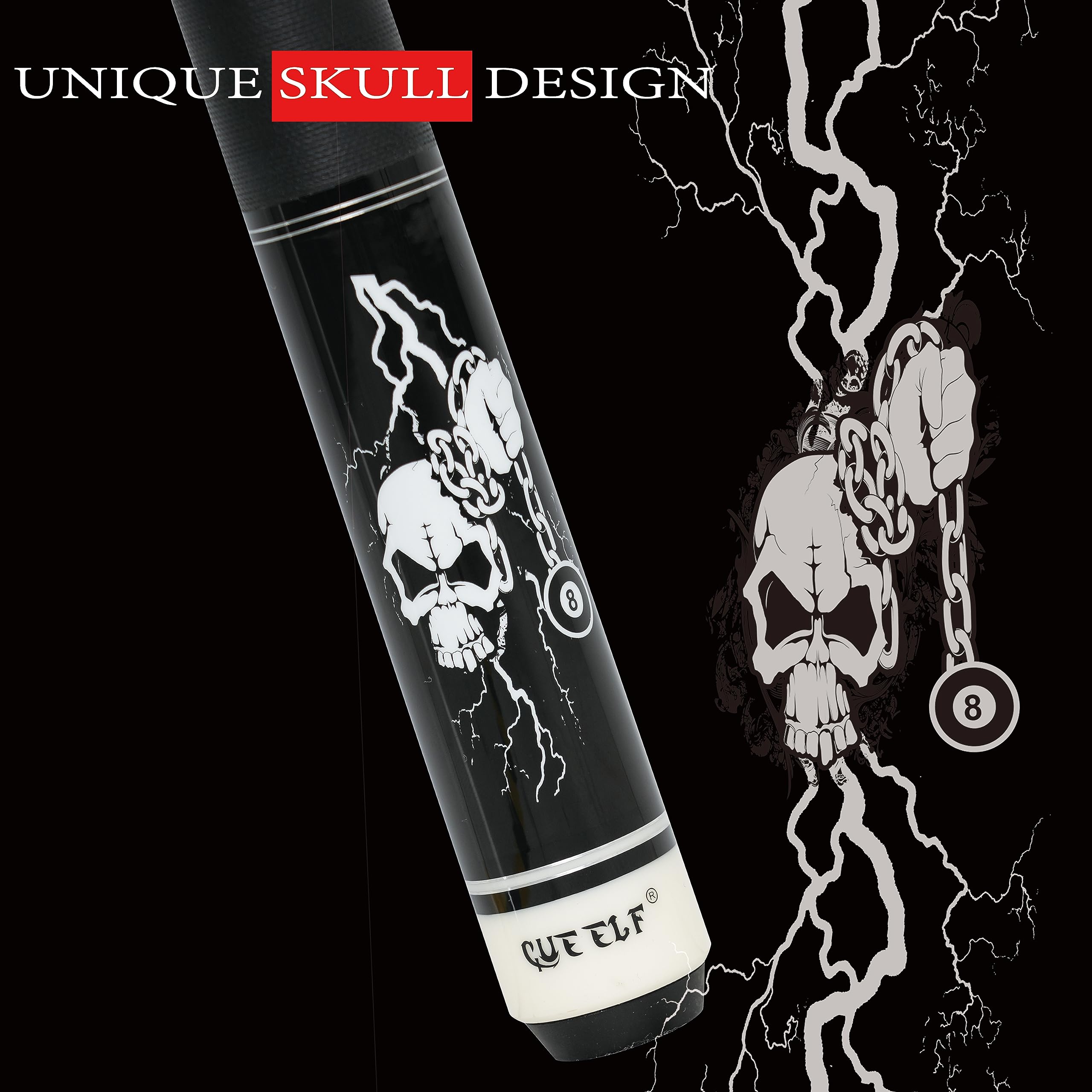 Snapklik.com : Pool Cue Stick Skull Professional Pool Stick Low ...