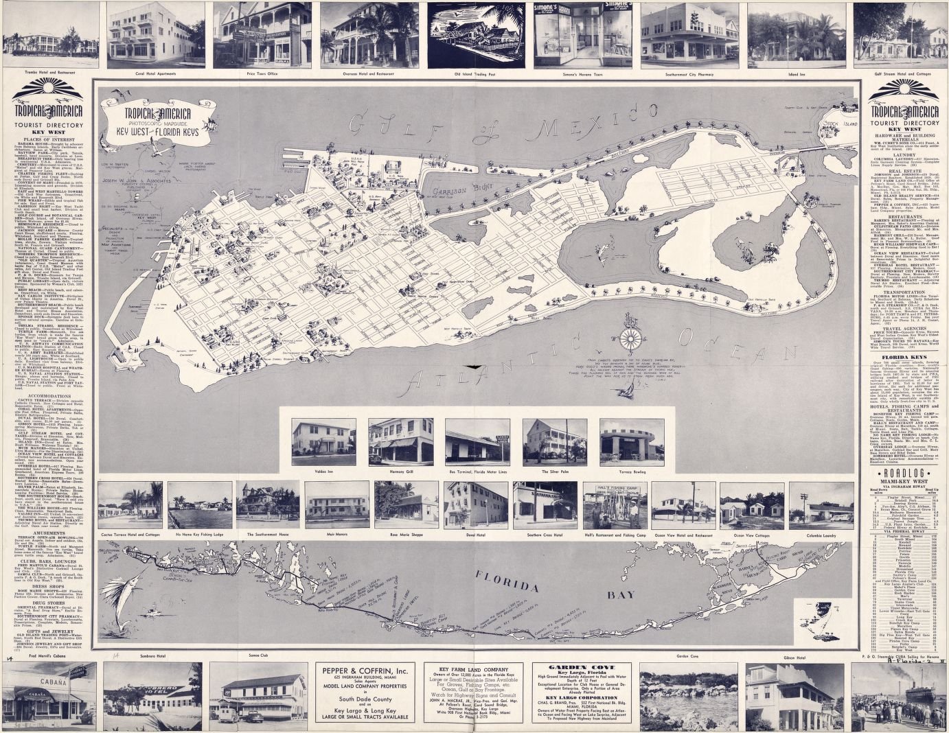 18" x 24" 1941 Map Of Tropical America Photoscopic Guide & Roadlog ...