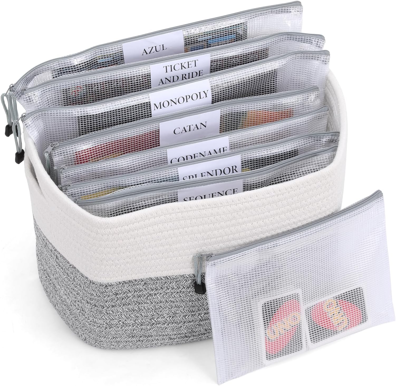 Amazon.com: TARSUKA Board Game Storage - Storage Basket with 12pcs Mesh ...