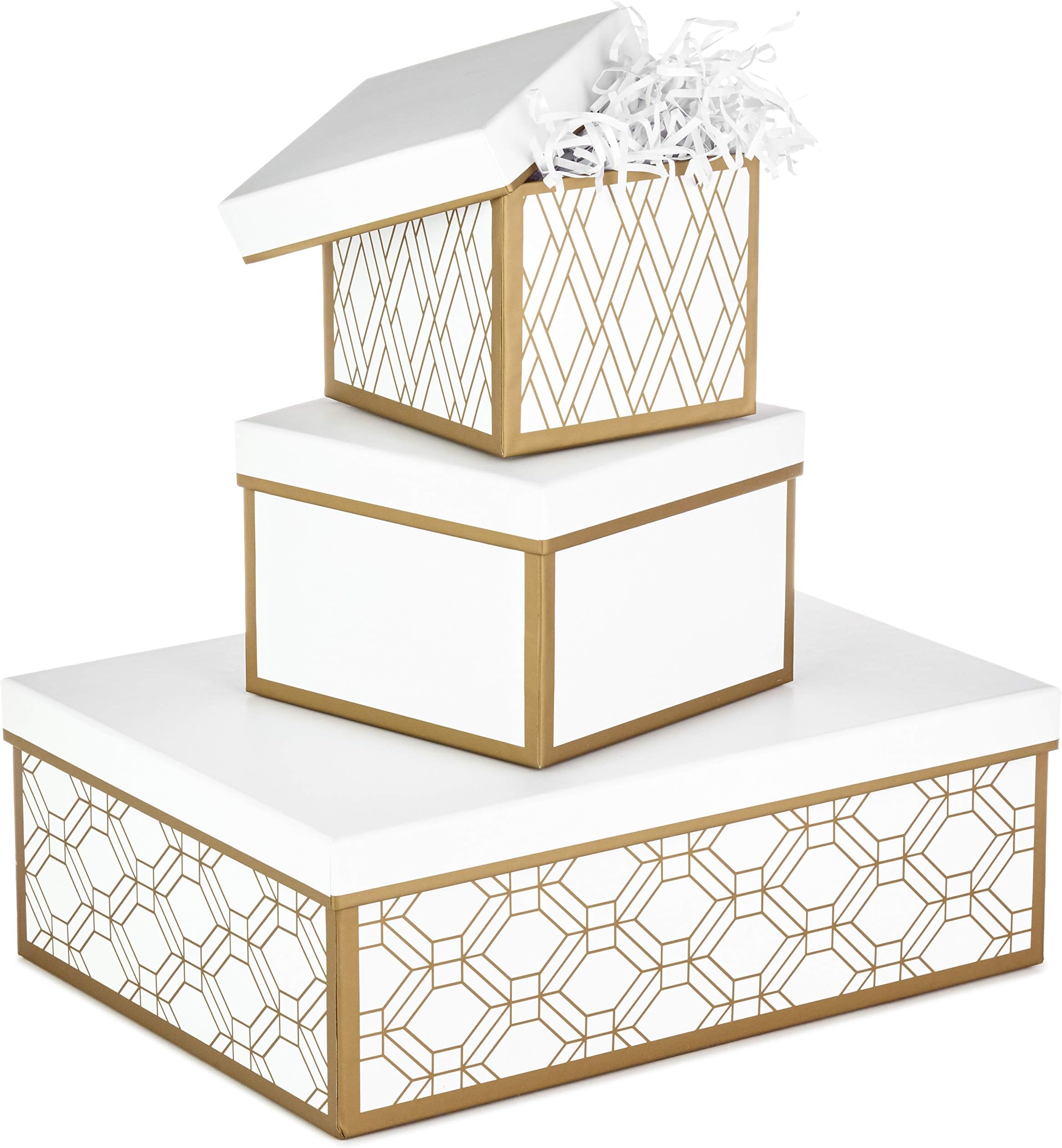 Amazon.com: Hallmark Nested Gift Boxes with Lids and Fill (Set of 3 ...