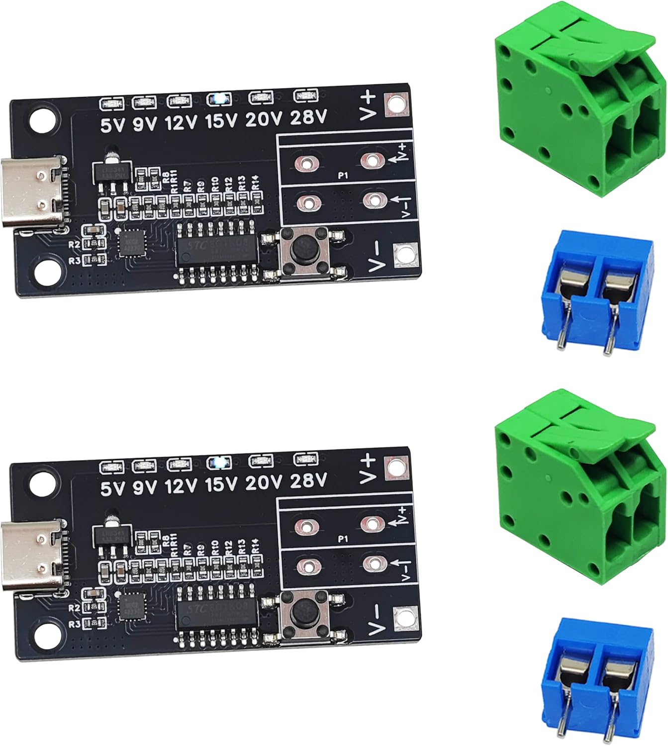 Amazon.com: 2PCS USB-C PD3.0/3.1 QC Trigger Module Female Input 5V 9V ...