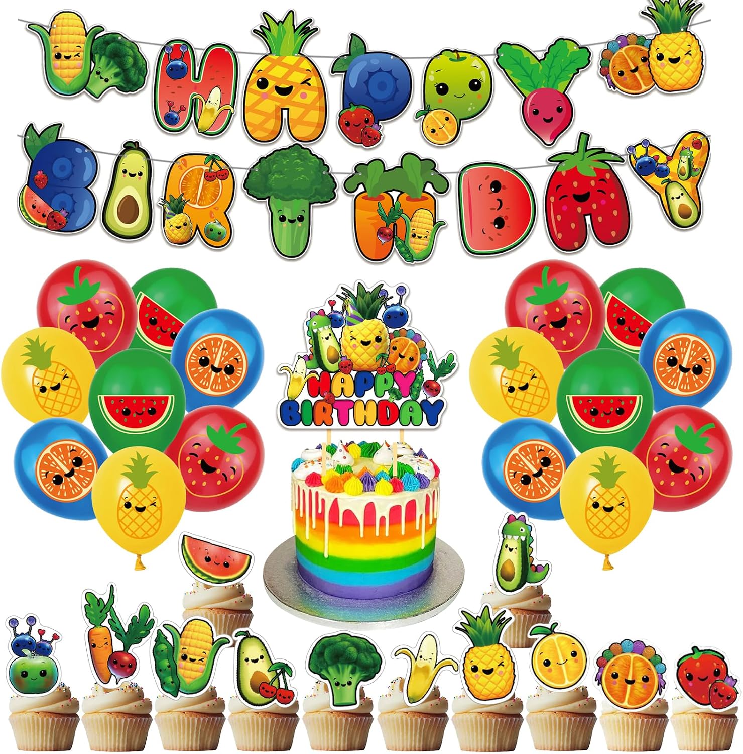 SMLHPARTY Hey Bear Sensory Birthday Decoration: 13pcs Fruit Cake ...