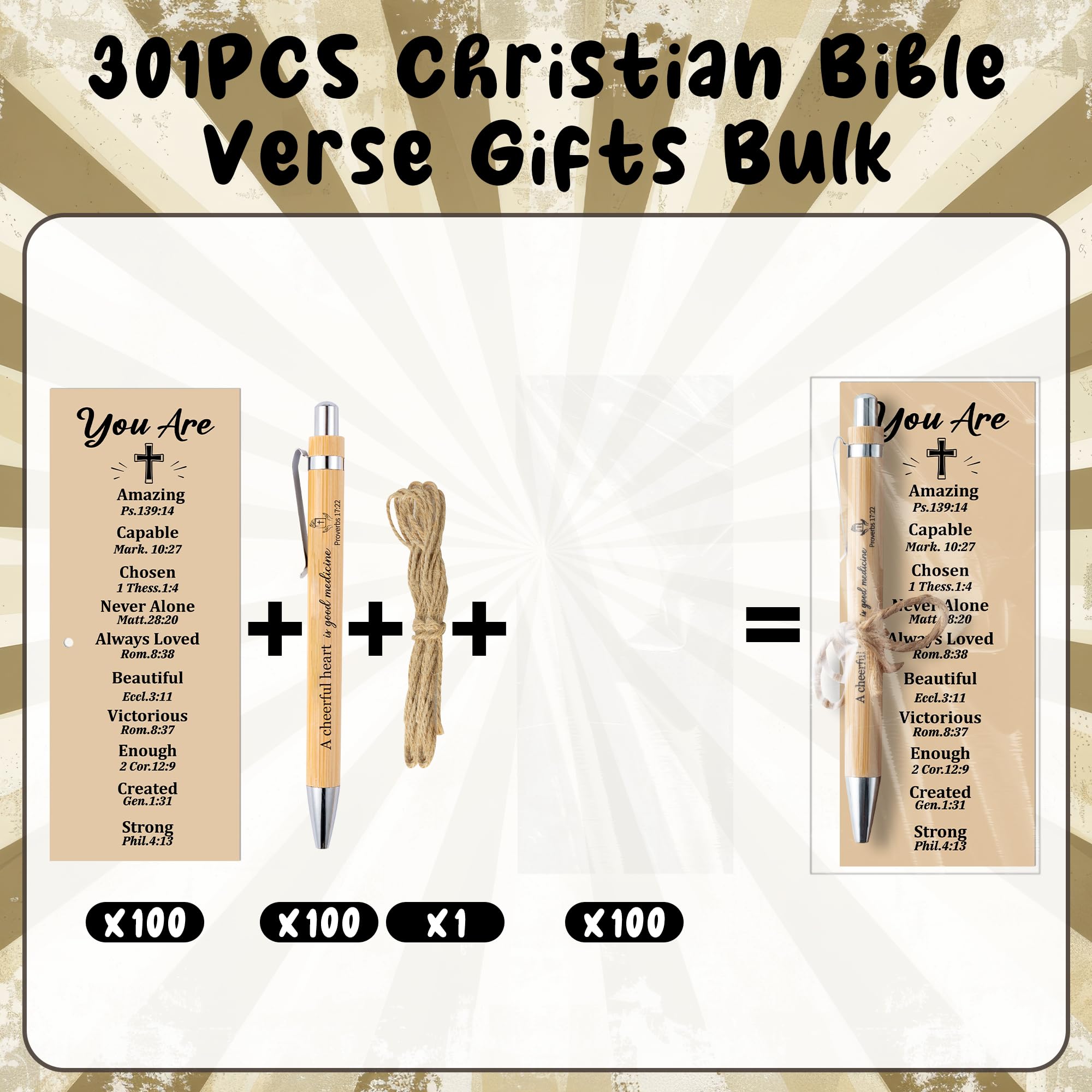 Snapklik.com : Christian Bible Pen Bookmark - 100-Piece Christian Bible ...