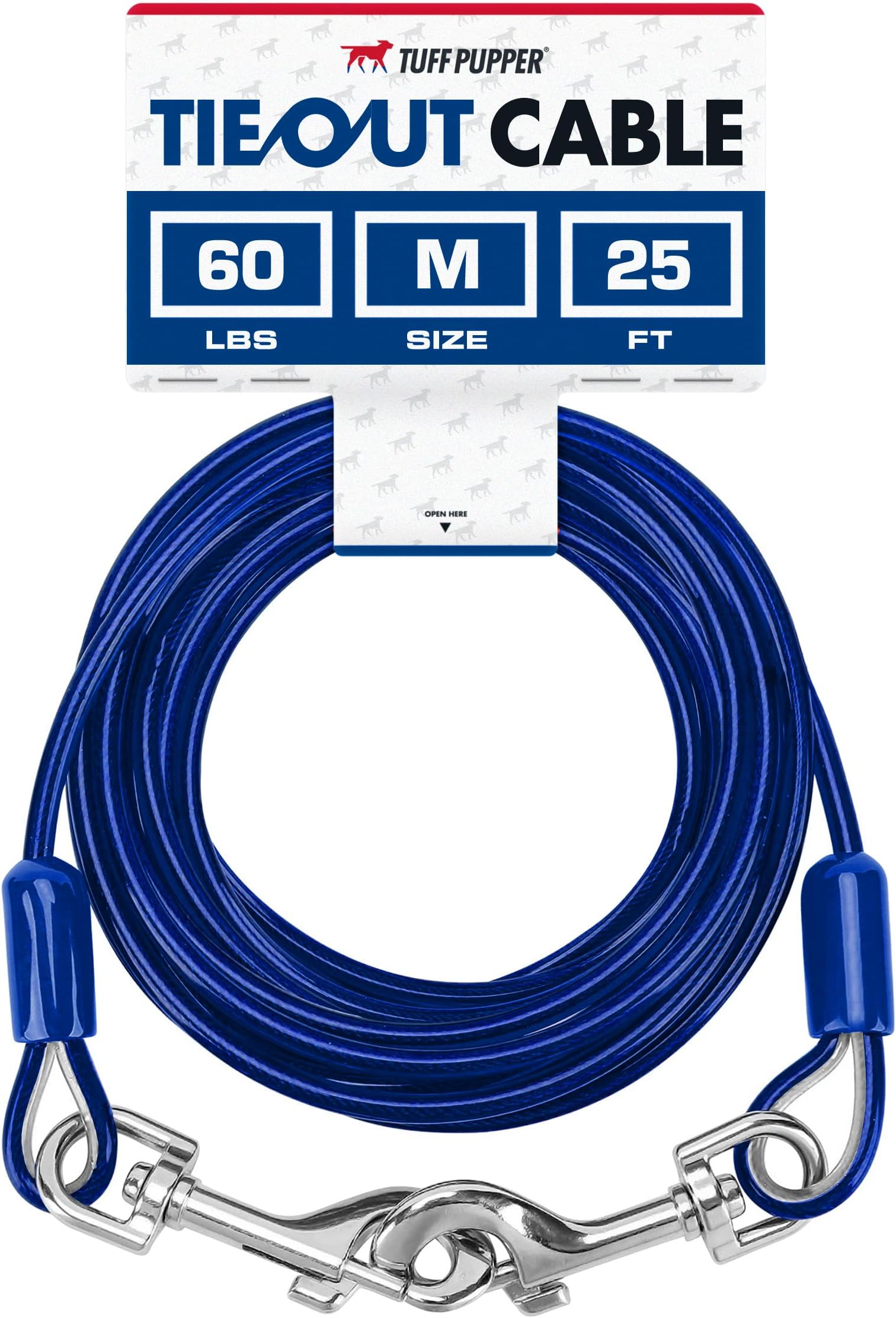 Amazon.com : Tuff Pupper Tie Out Cable for Strong Dogs | Dog Runner ...