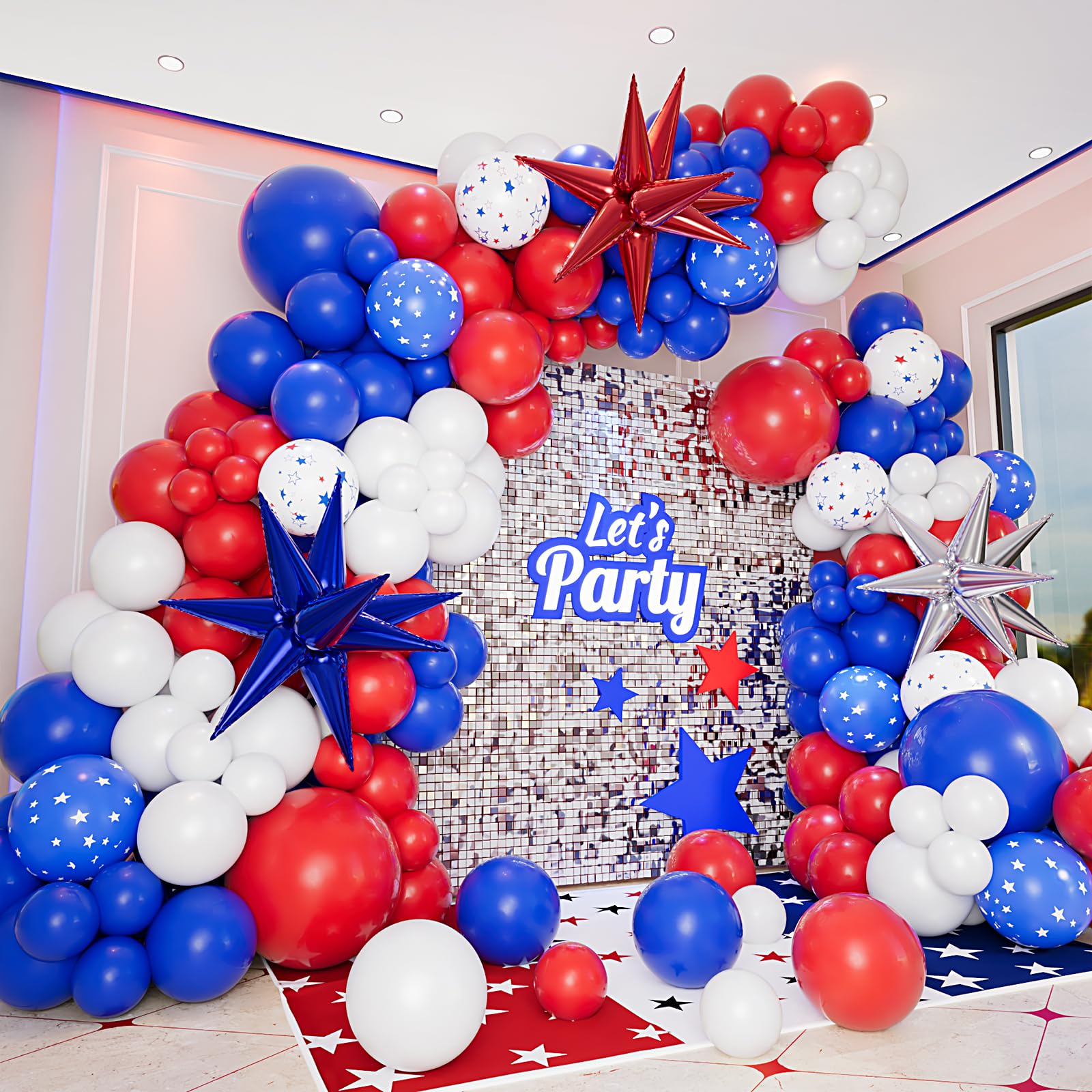 Snapklik.com : Bonropin 161pcs Red White And Blue Balloon Arch Kit ...