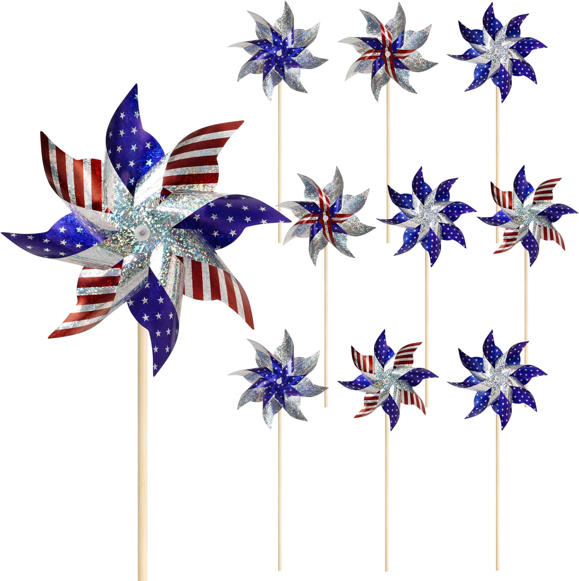 Amazon.com: VeteUr RDCREW 4th of July Patriotic Pinwheels - 10PCS ...