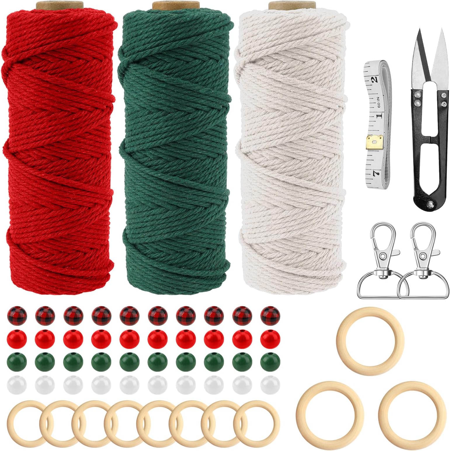 FREEBLOSS 4 Set DIY Macrame Christmas Tree Kit Macrame Kit for ...