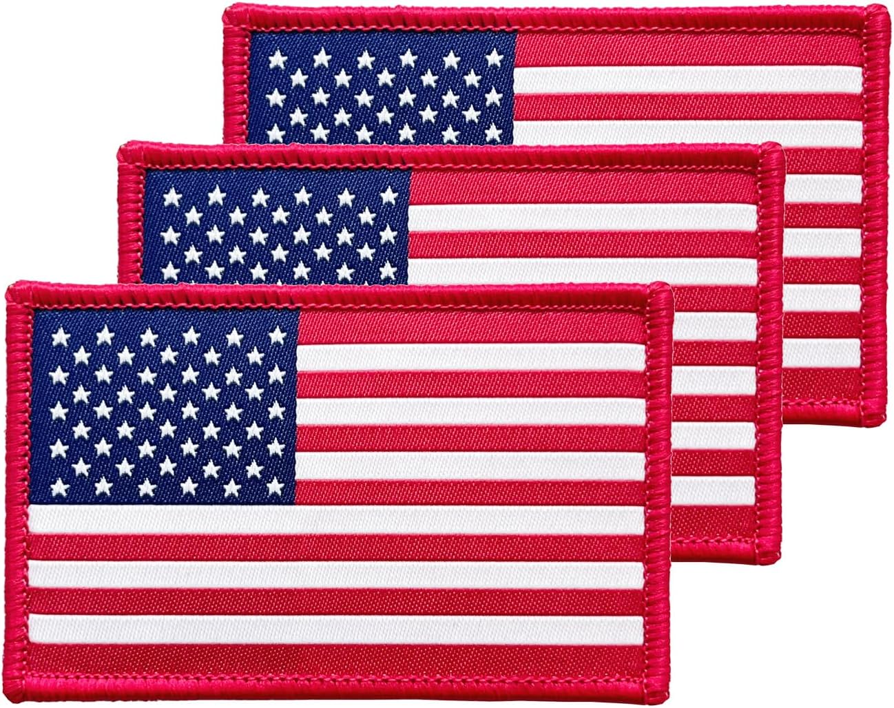 Amazon.com: 3Pcs American USA Flag Patch 2x3 Inch, Hook Loop Tactical ...