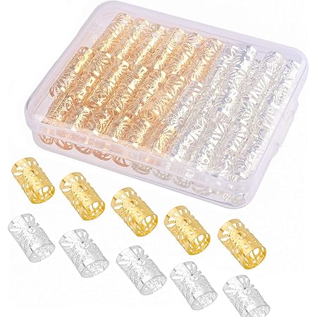 Amazon.com : Mudder 50 Pieces Aluminum Dread Locks Adjustable Metal ...