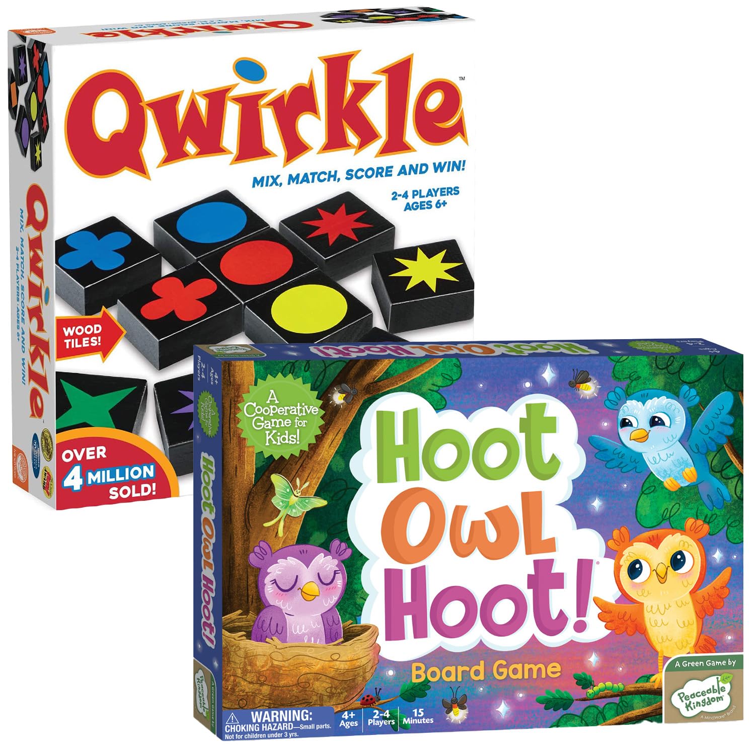Amazon.com: MindWare Qwirkle and Hoot Owl Hoot Board Games for Kids and ...