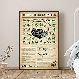 Amazon.com: Retro Metal Tin Sign 8 X 12 Inches Cryptozoology Knowledge ...
