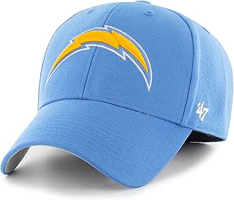 47 NFL Los Angeles Chargers MVP Unisex Baseball Cap, Adjustable Hook & Loop Strap, Team Logo ...