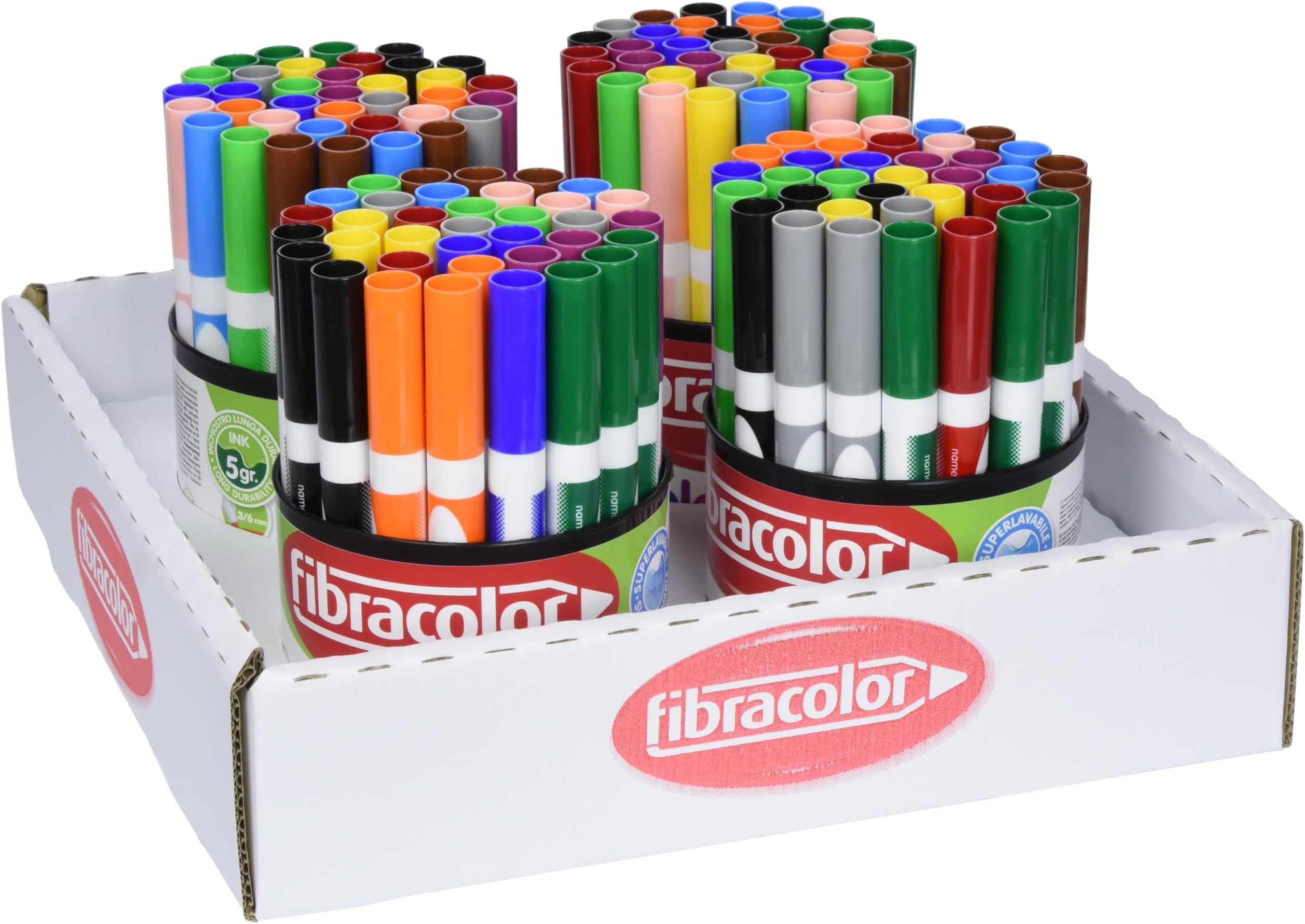 FIBRACOLOR Fasracolor Fasermaler 100 Farben – Packung mit 100 ...