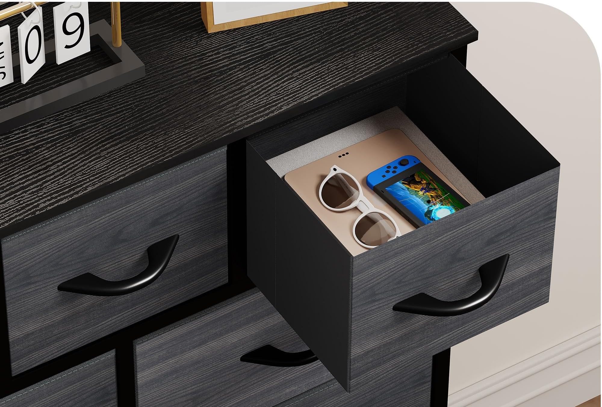 Amazon.com: DWVO Dresser with 9 Drawers - Fabric Storage Tower ...