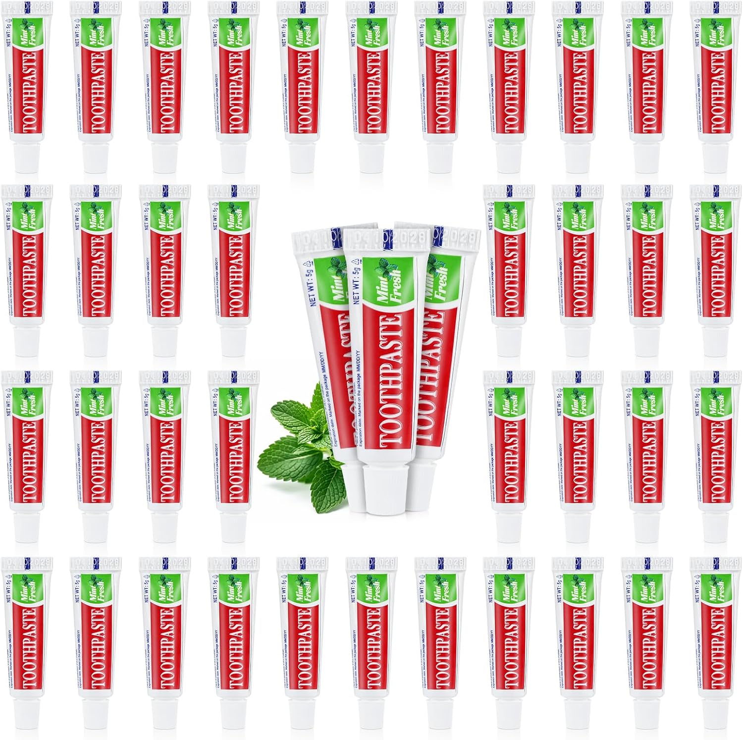 Travel Size Toothpaste in Bulk, Disposable Mini Mint Flavor Toothpaste ...