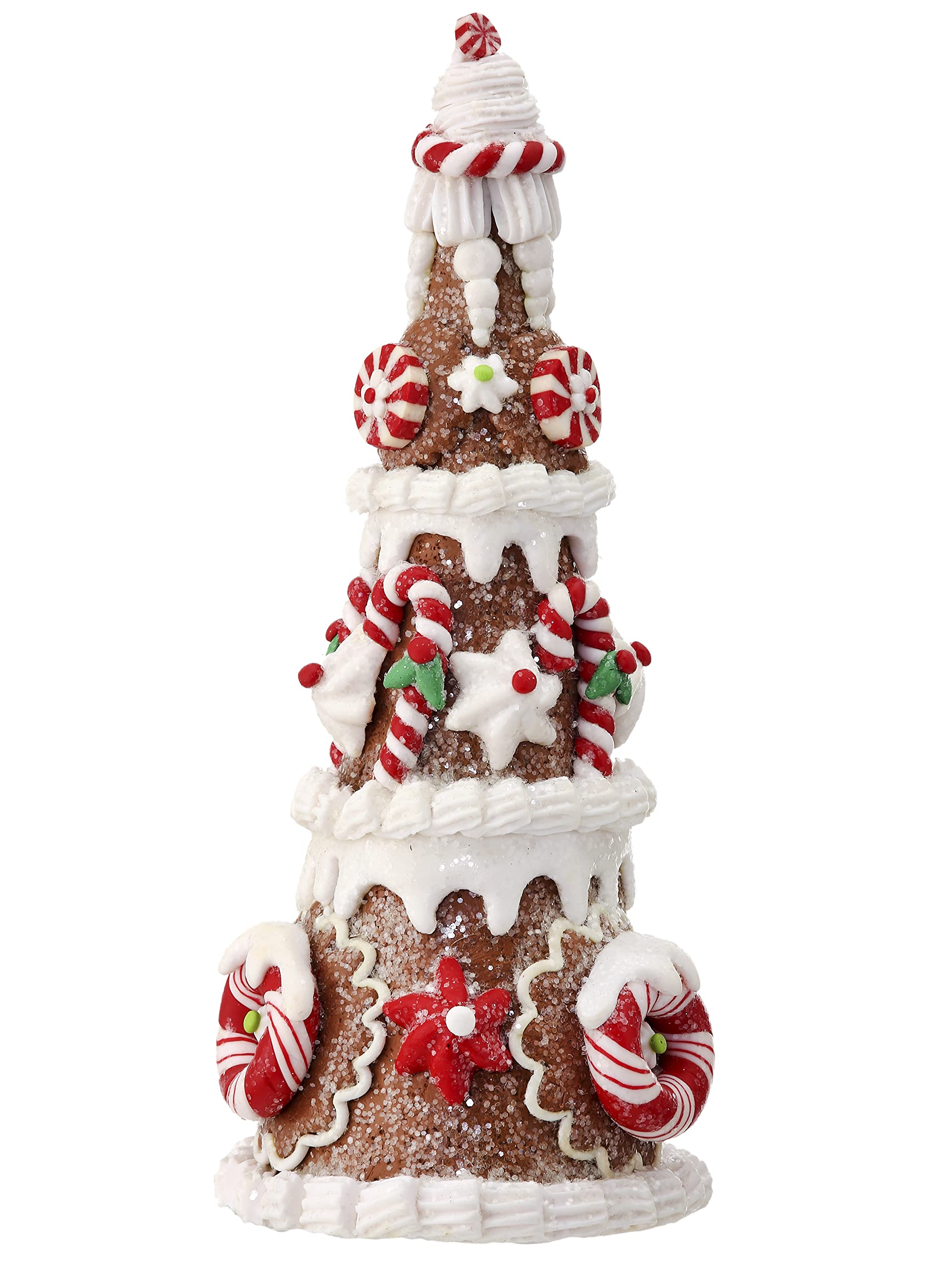 Amazon.com: 7.5 Inch High Frosted Gingerbread Christmas Candy Cone Tree ...