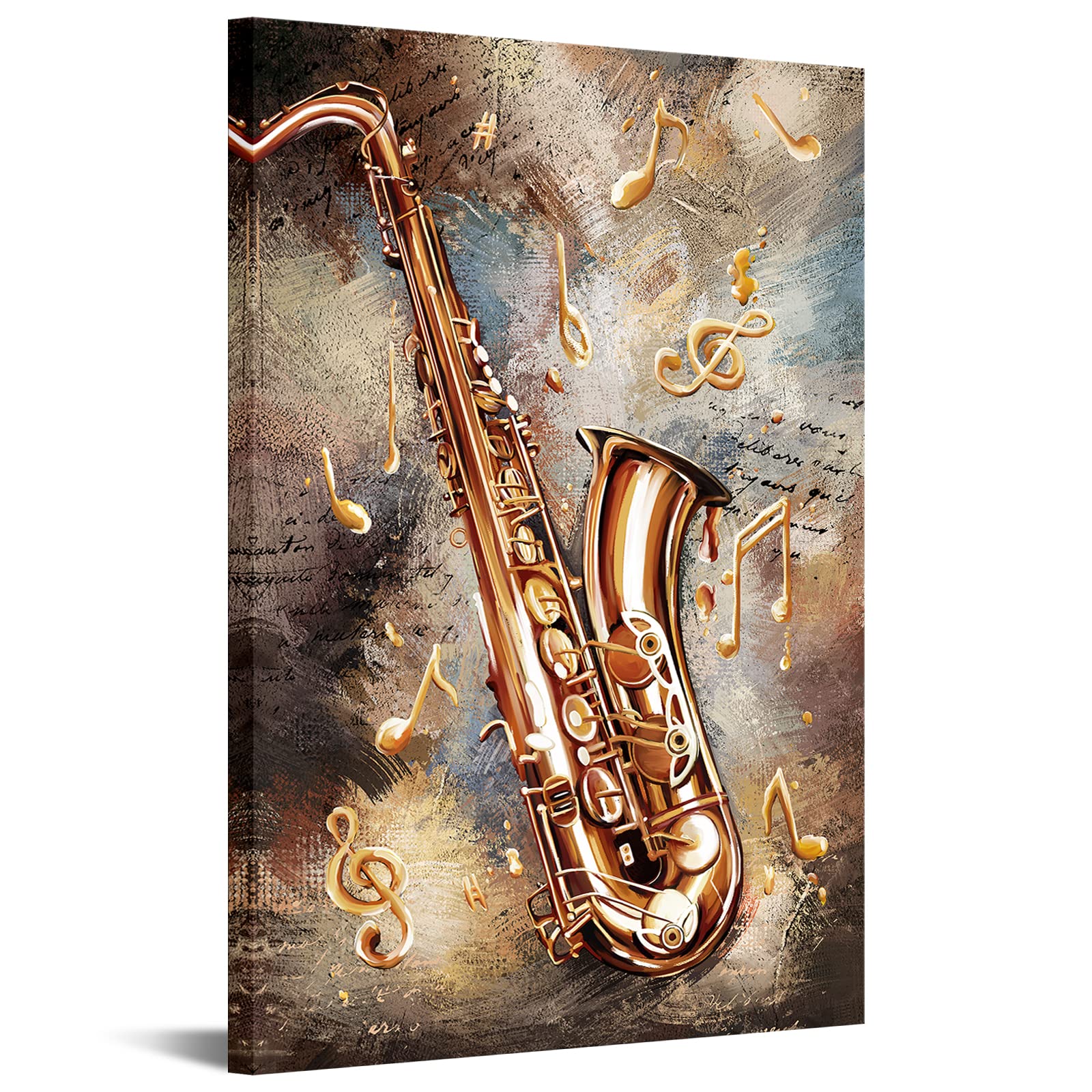 Amazon.com: sechars Saxophone Wall Art Canvas Prints Jazz Painting ...