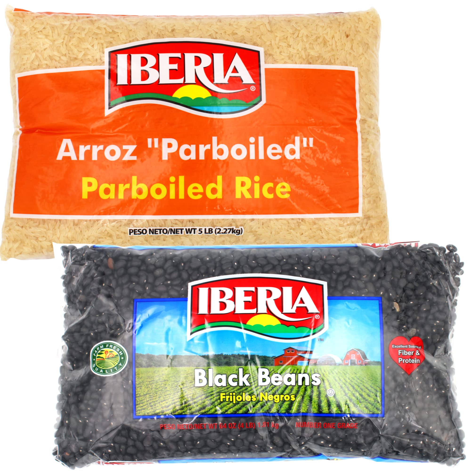 Amazon.com : Iberia Long Grain Parboiled Rice, 5 lb. + Iberia Black ...