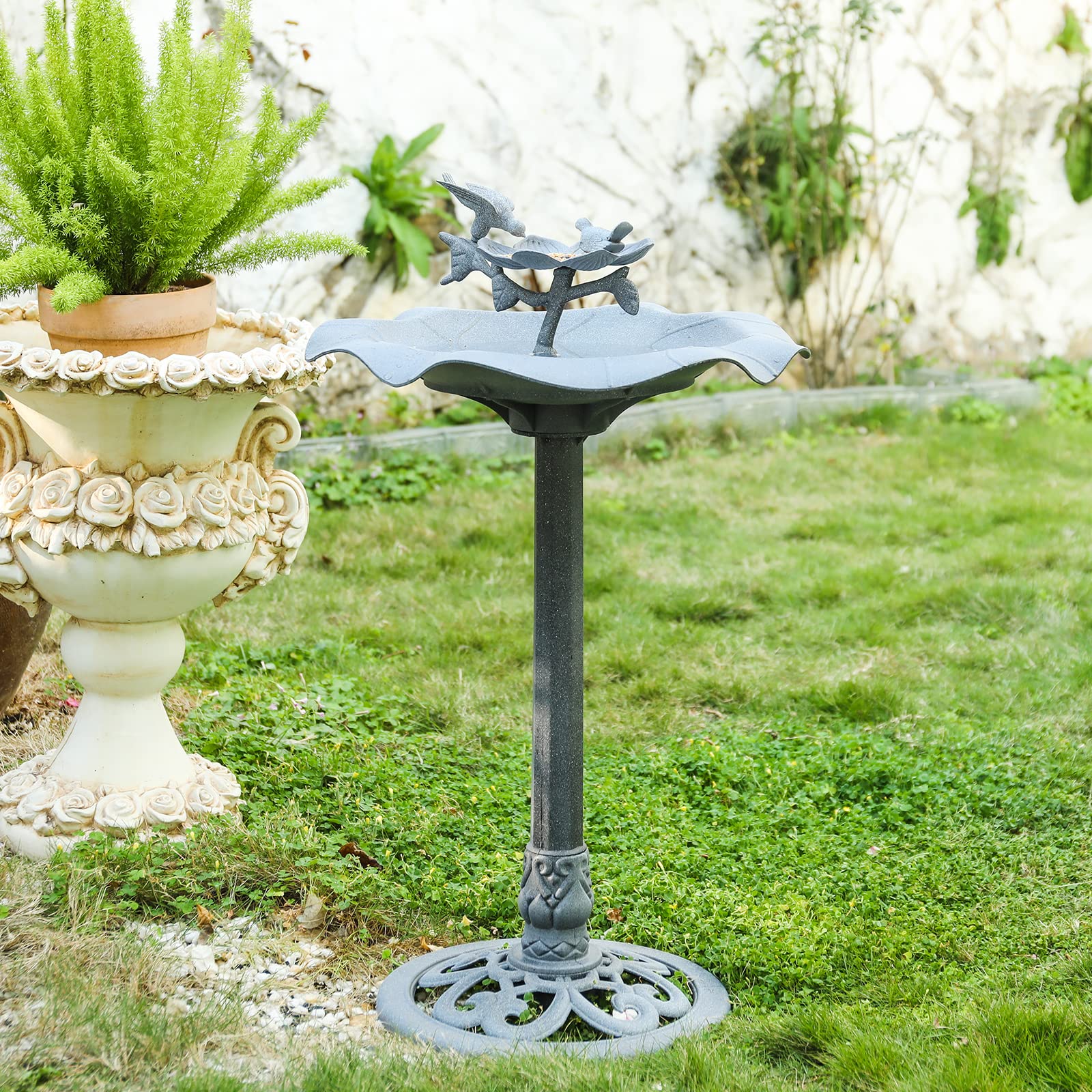 Snapklik.com : 33 Inch Height Bird Baths Polyresin Lightweight Large ...