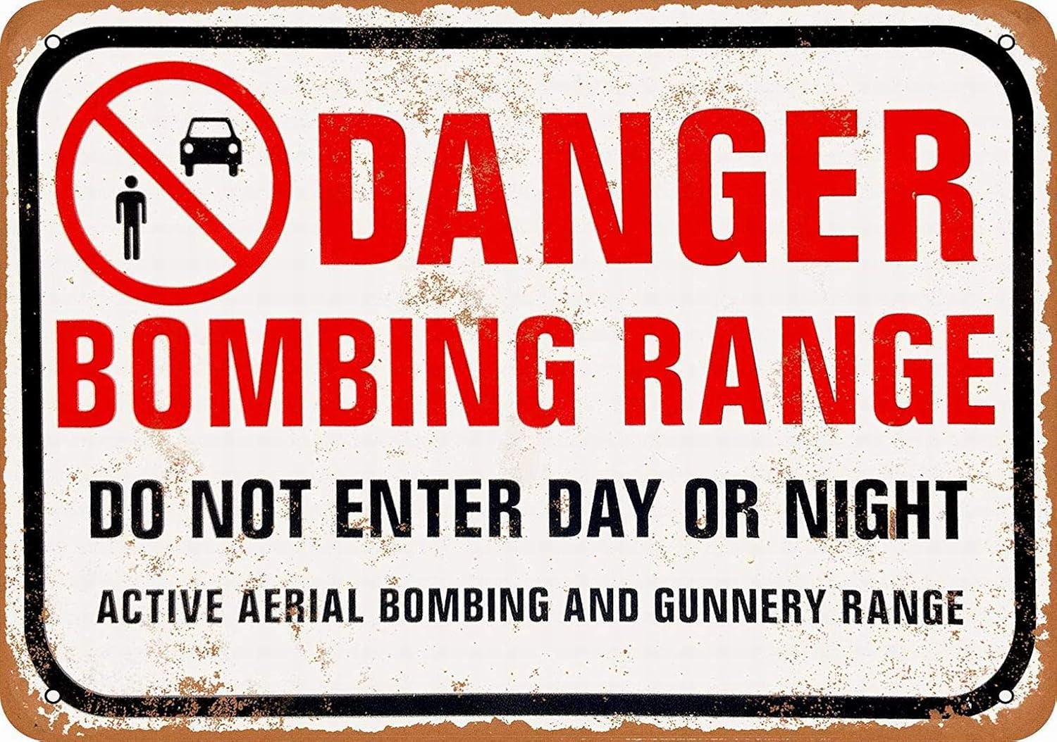 Amazon.com: Fsdva 8 x 12 Metal Sign - Danger Bombing Range - Retro Wall ...