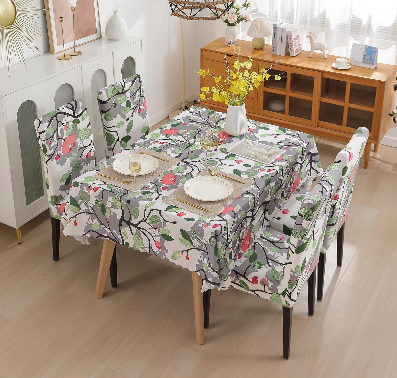 Buy House of Quirk Dining Chair Cover with Table Covers for Kitchen ...