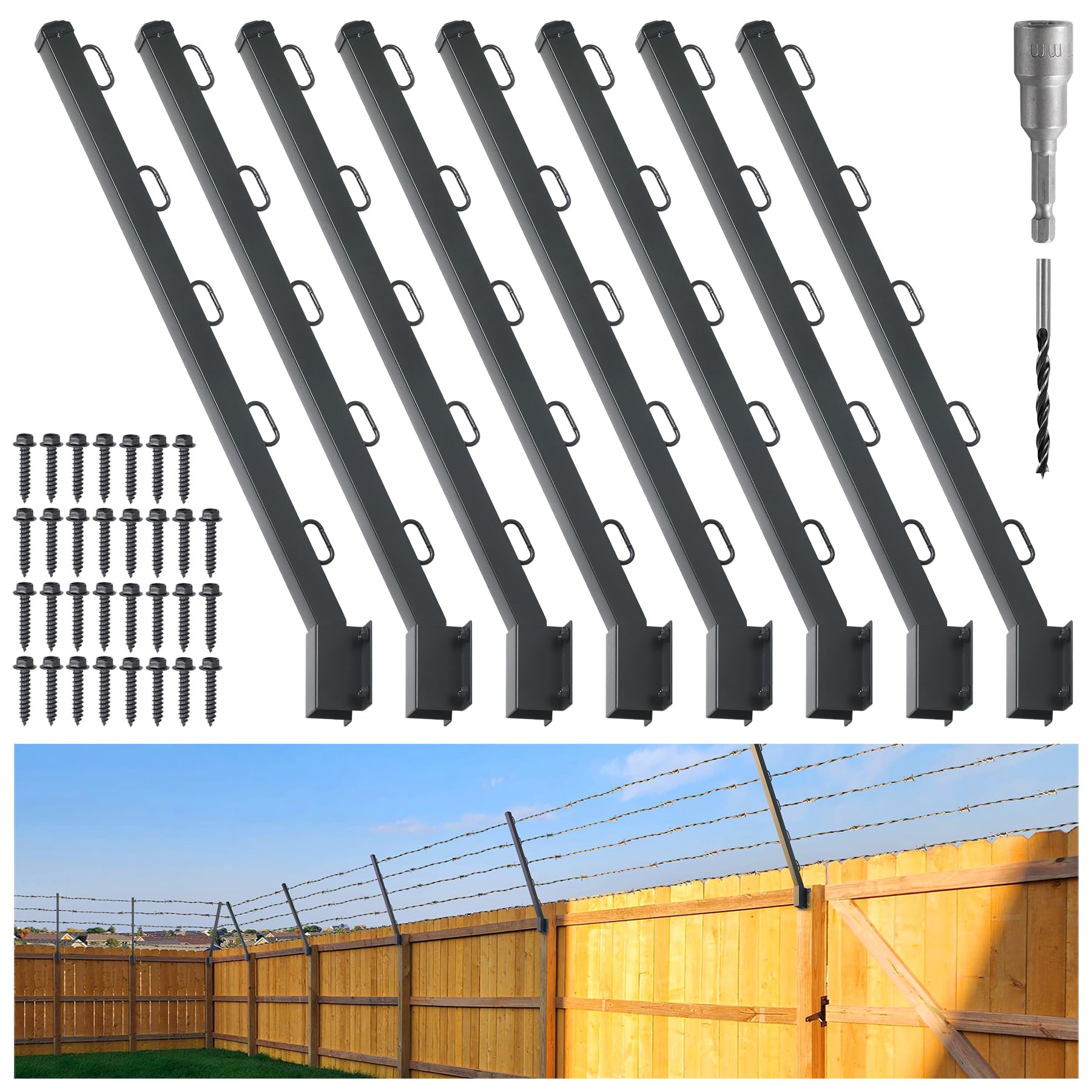 Amazon.com : Epcee 31" Fence Post Extender, Bevel Angle 25° Fence ...