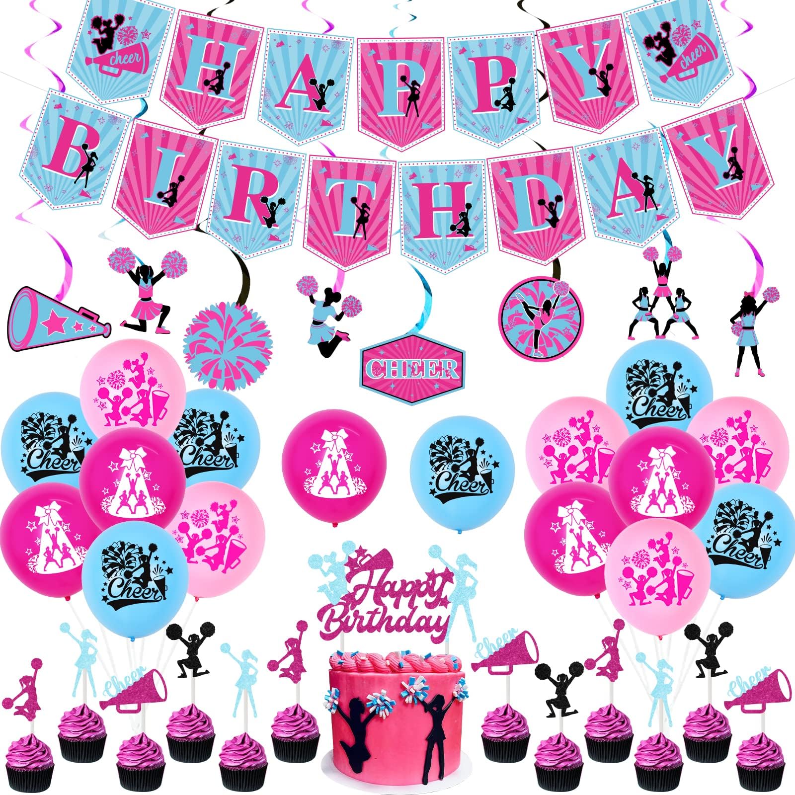 Amazon.com: Cheerleading Party decoration, Cheerleading birthday Party ...
