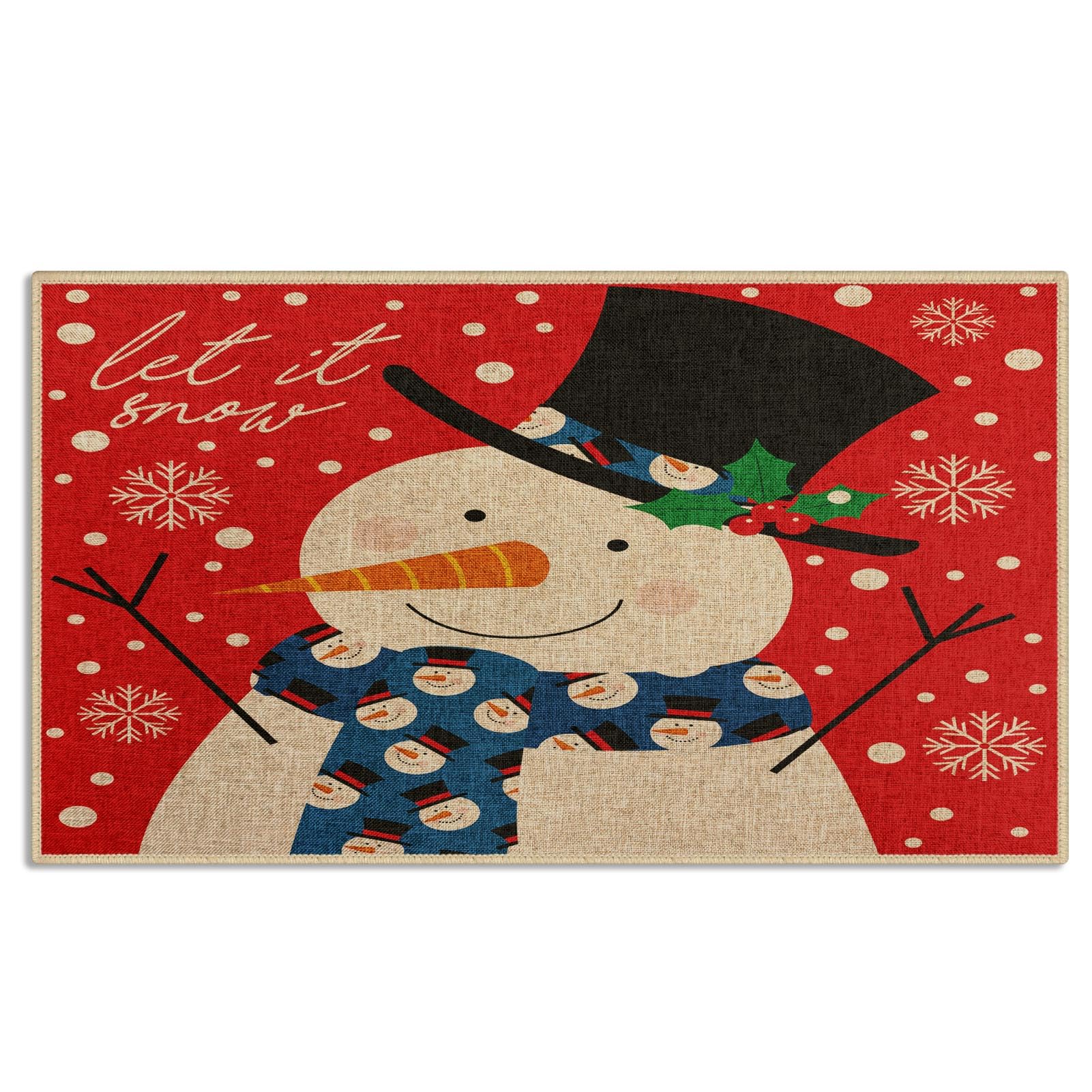 Snowman Doormat 28x17 Inch, Snowman Door Mat Indoor, Snowman Winter ...
