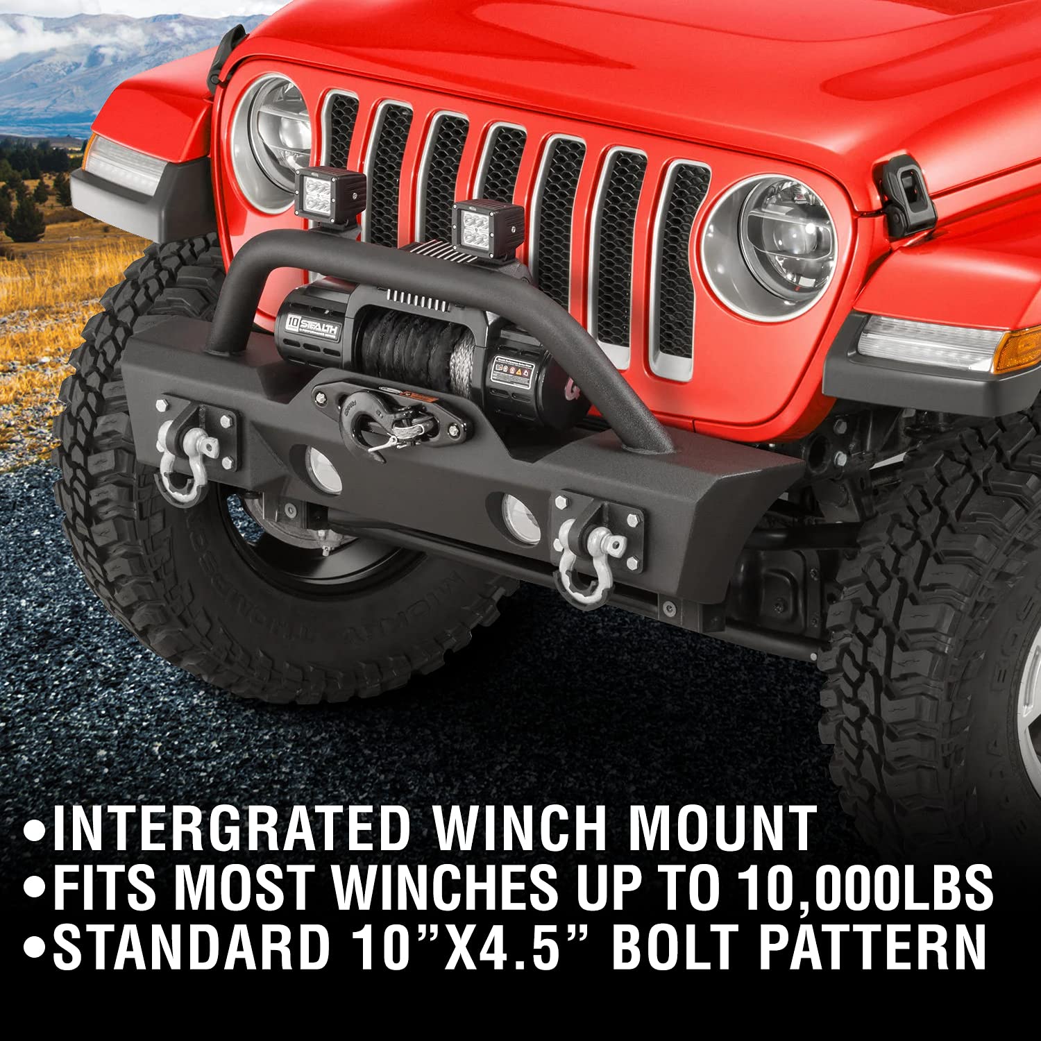 Buy TACTIK Heavy Duty Steel Stubby Front Bumper - Fits Jeep Wrangler JL ...