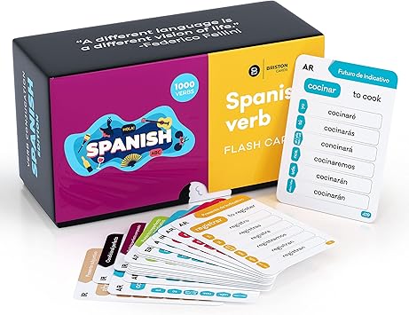 Amazon.com: Spanish Verb Conjugation Flash Cards with 6 Tenses (1,000 ...