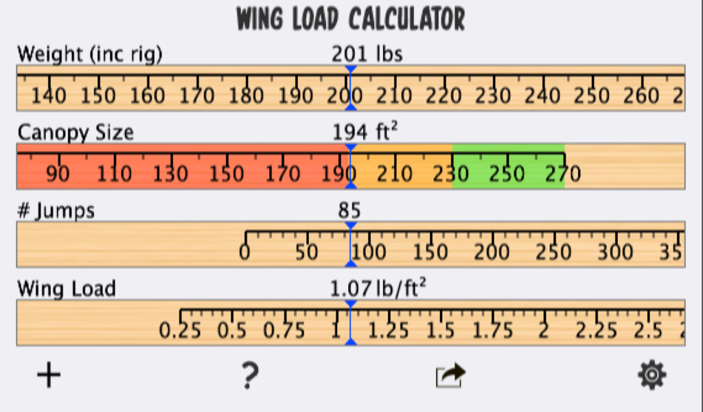 Skydive Wingload Calculator - App on the Amazon Appstore