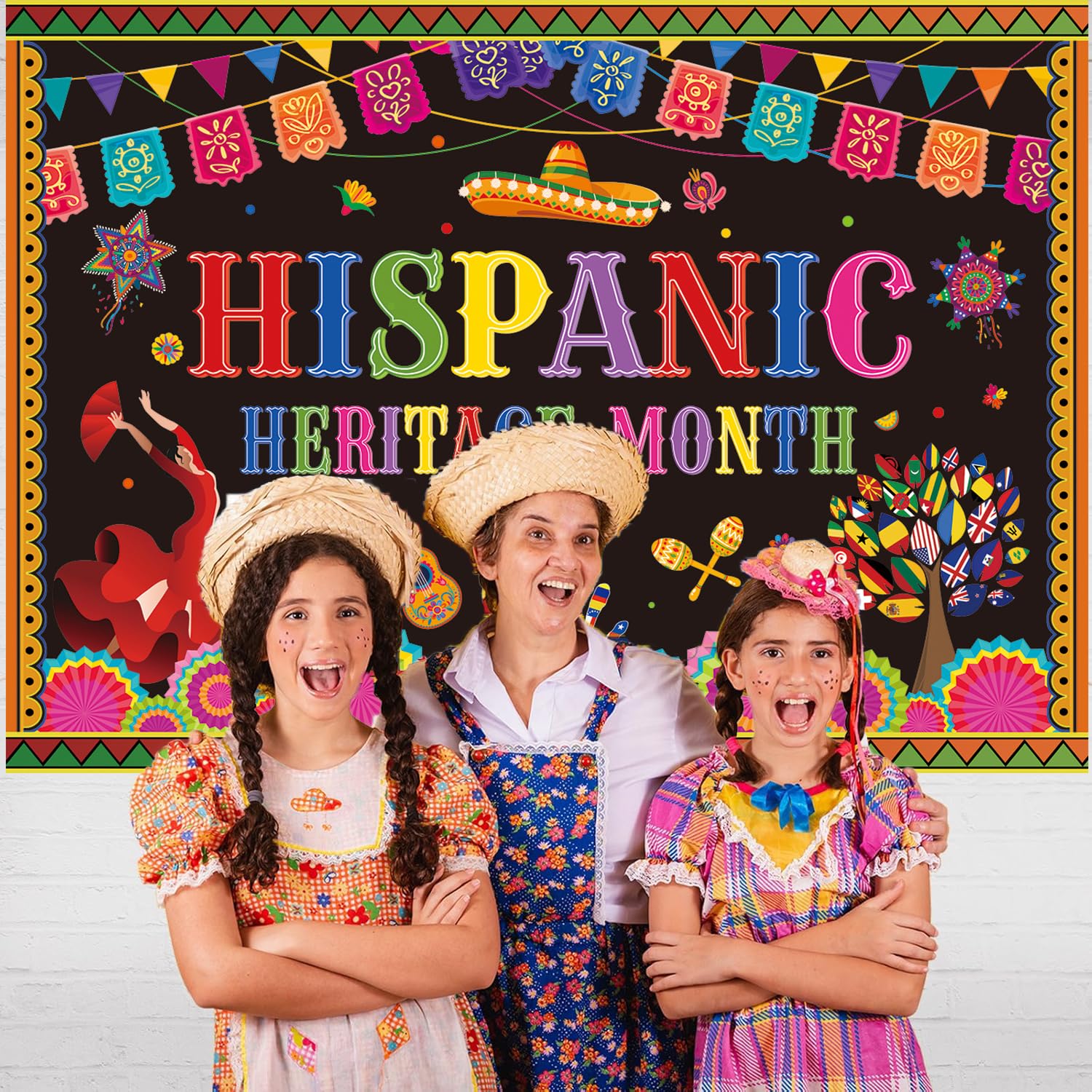 Snapklik.com : Hispanic Heritage Month Decorations Backdrop 8x6FT Latin ...
