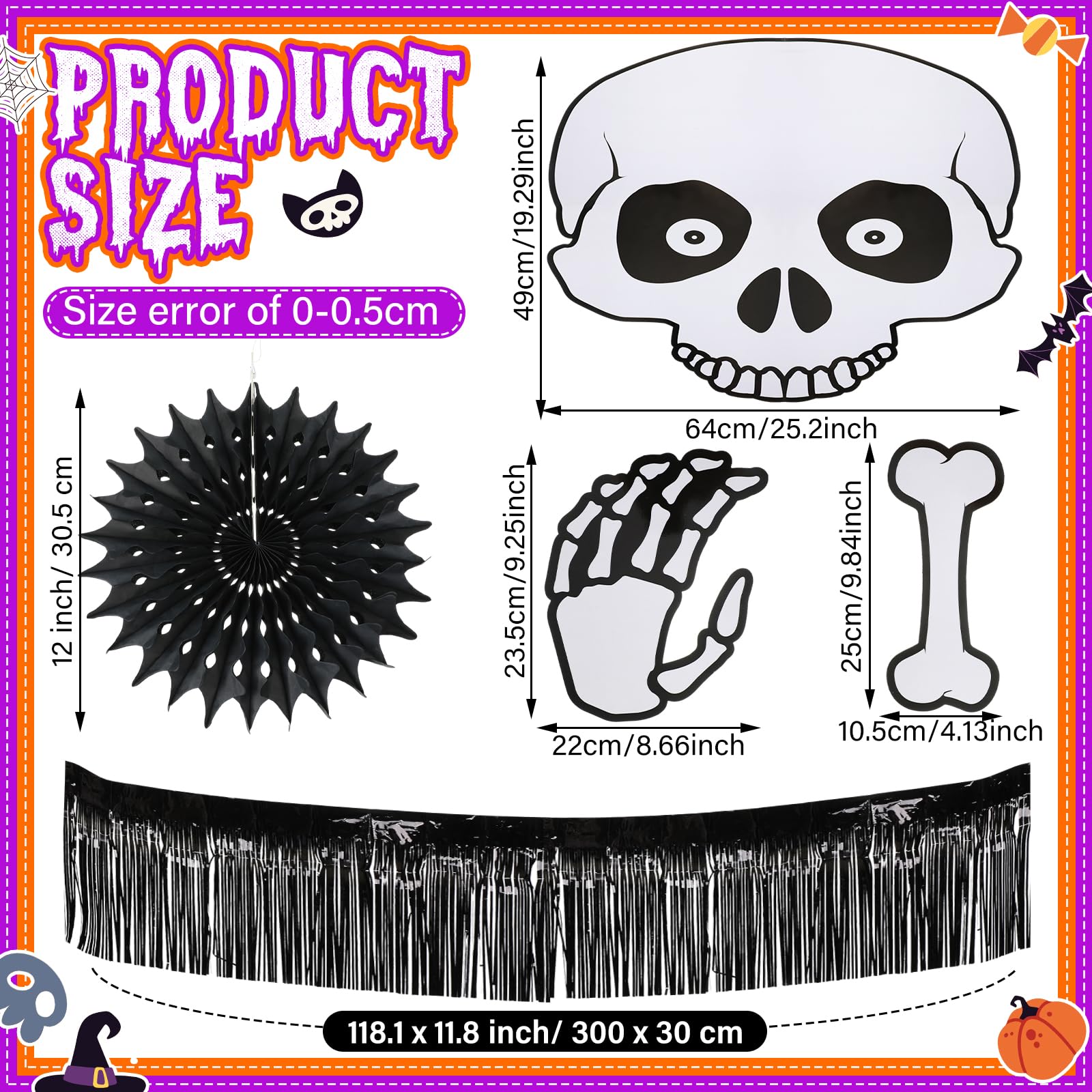 Snapklik.com : Yeaqee 32 Pcs Halloween Trunk Or Treat Car Decorations Kit Skeleton Trunk Or ...