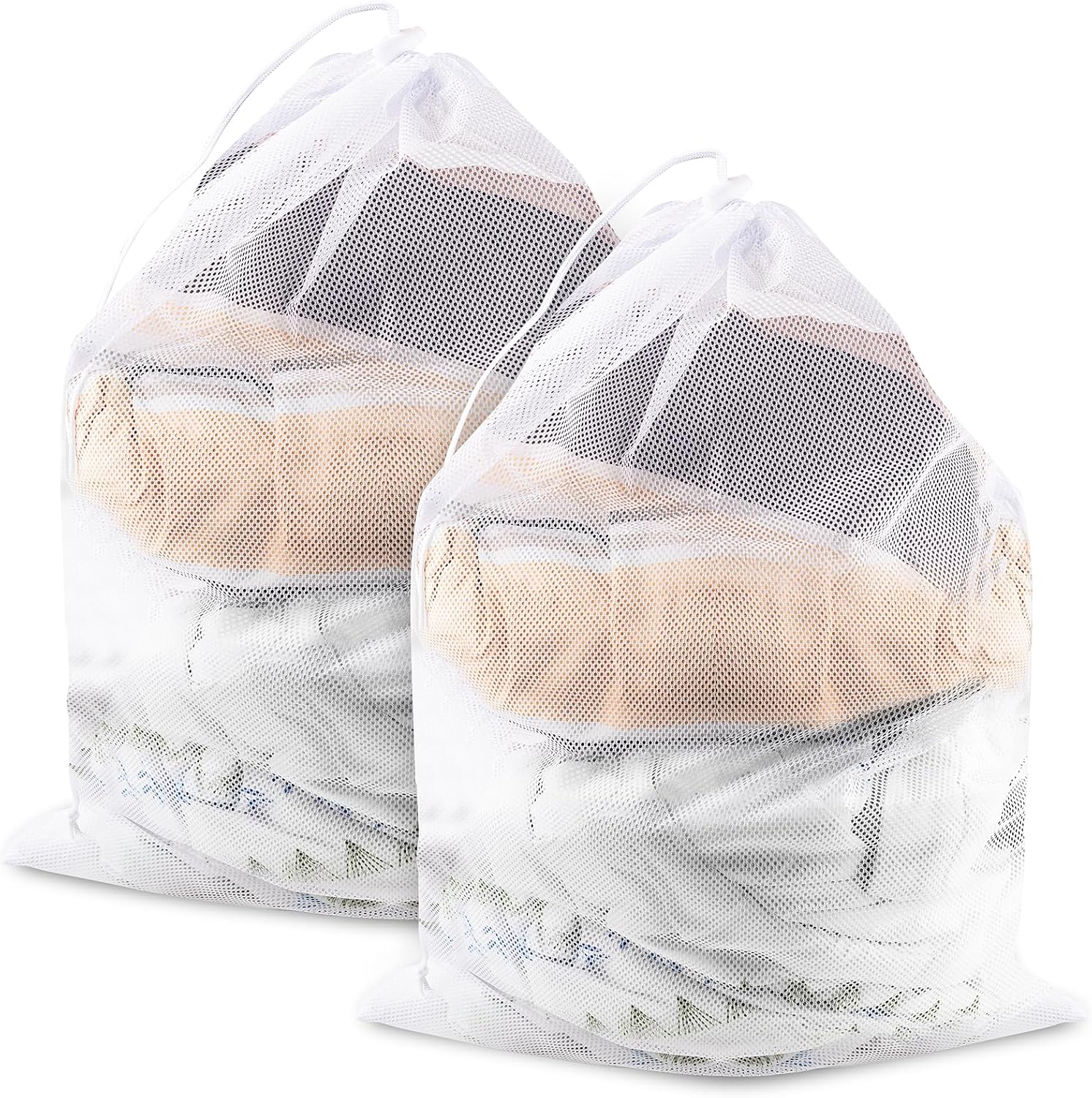 Amazon.com: 2 Pack Large Mesh Laundry Bags, 24" x 36" Heavy Duty Strong ...